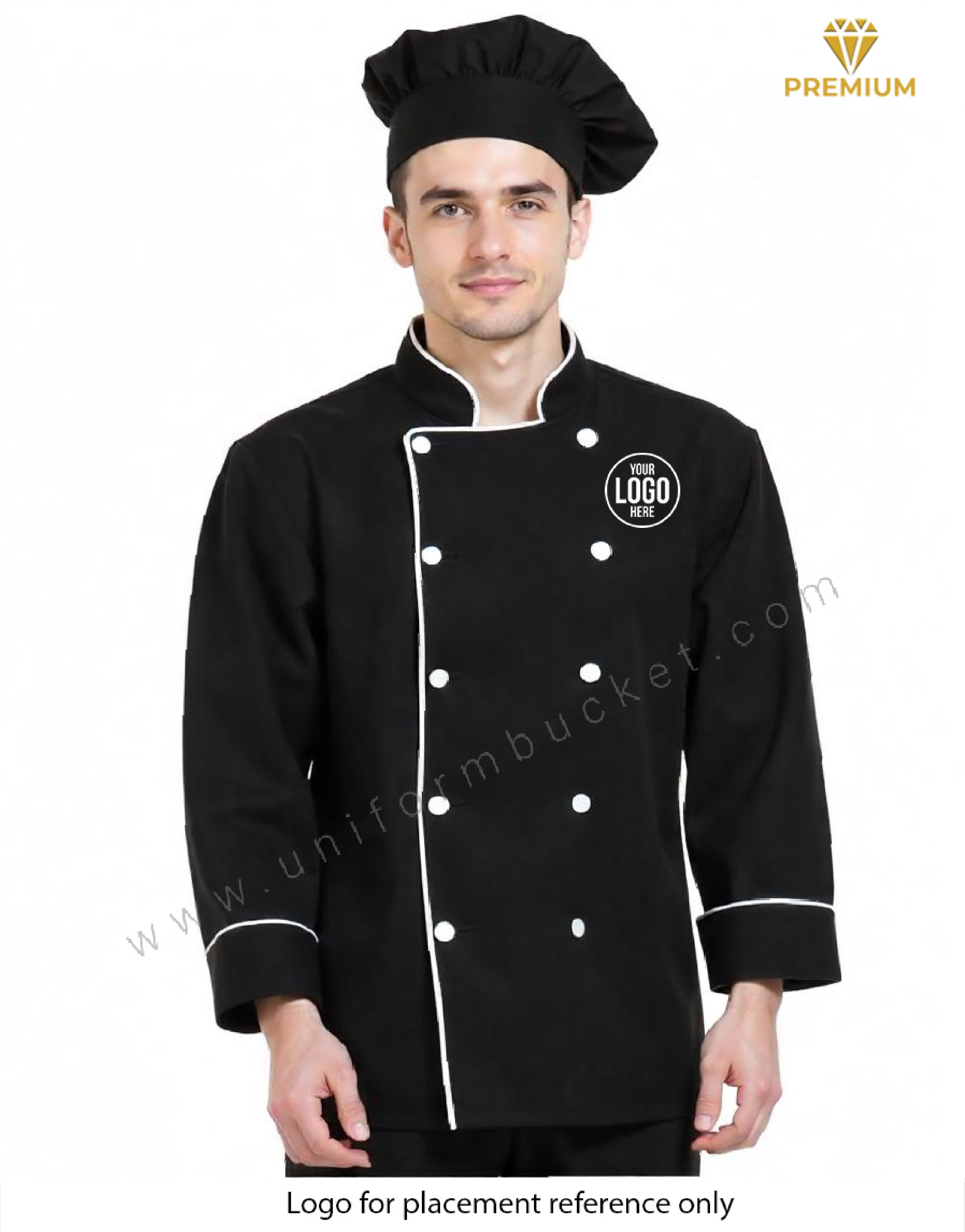 Buy 100% COTTON BLACK PREMIUM MALE CHEF COAT for male Online @ Best ...