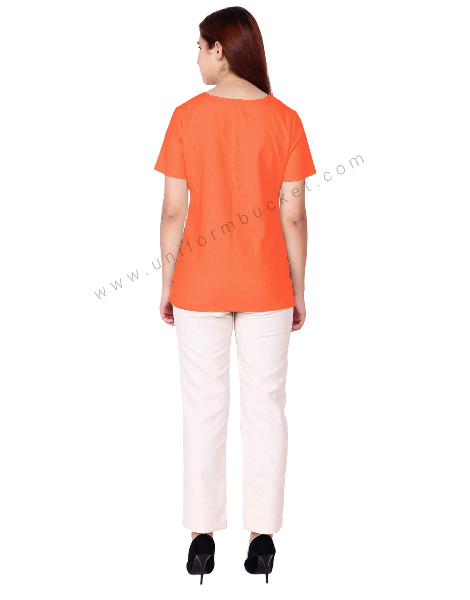 Buy Beige Uniform Trouser With Adjustable Loops For Female Online ...
