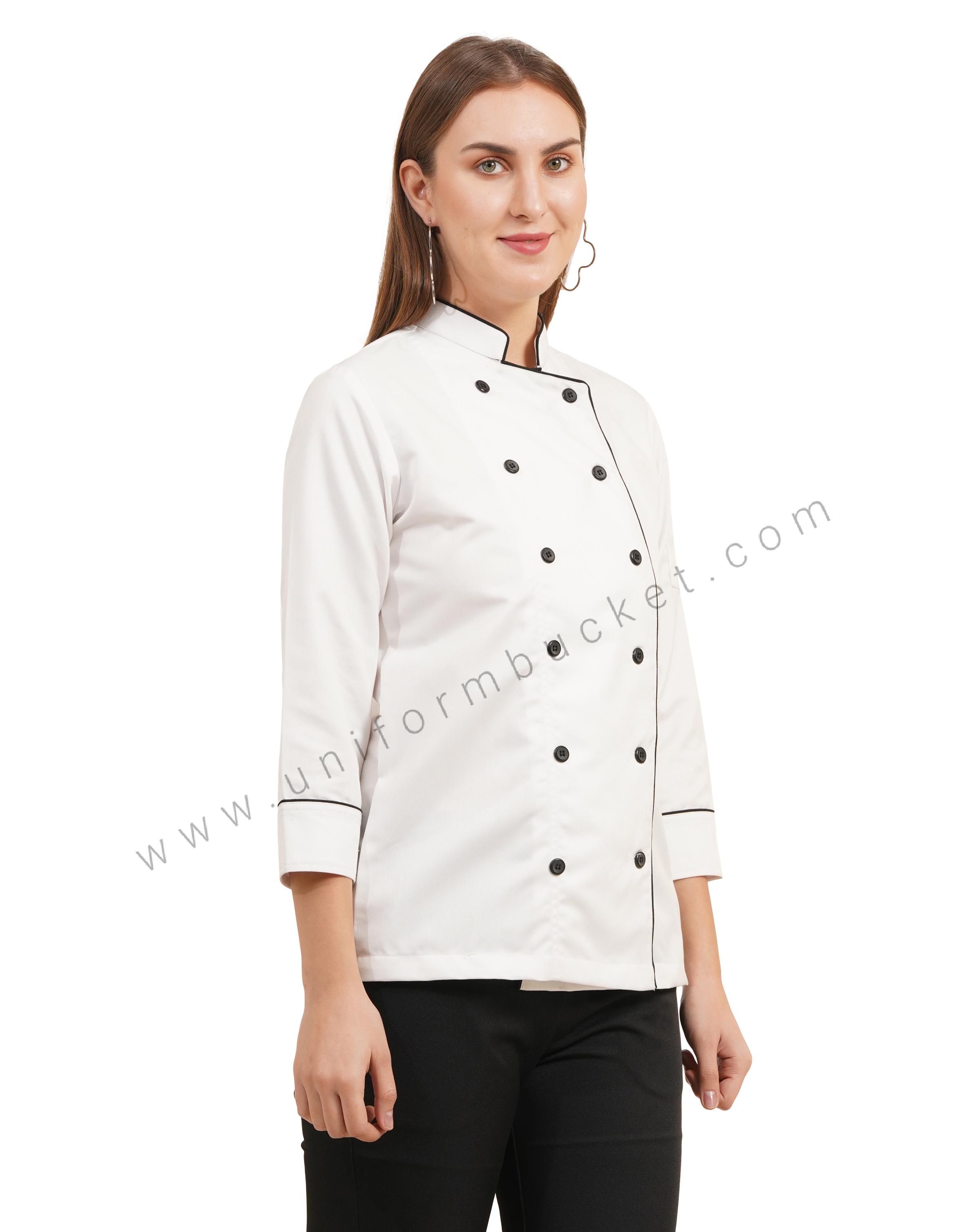 buy Classic White Double-Breasted Chef Coat For Women Online @ Best ...