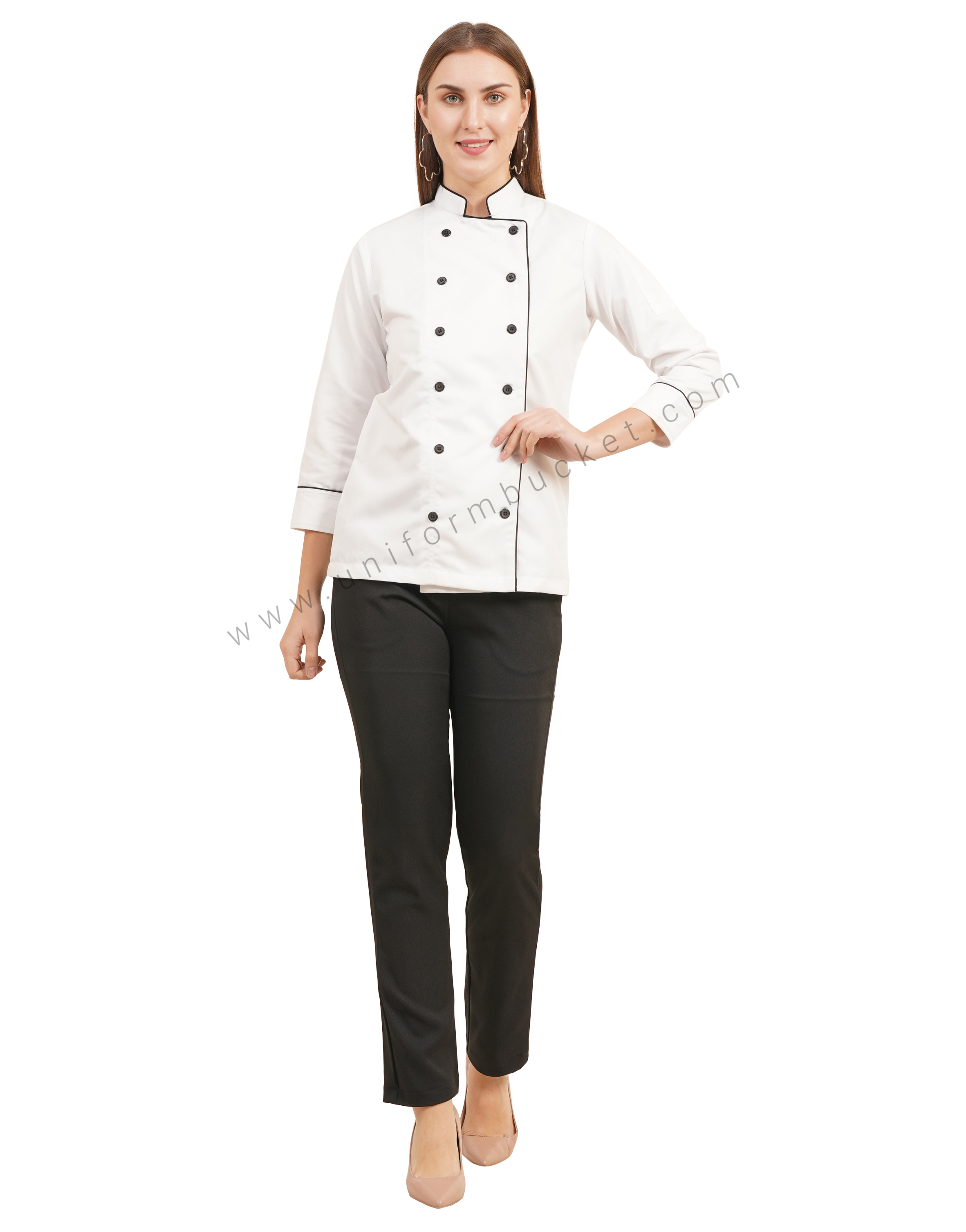 buy Classic White Double-Breasted Chef Coat For Women Online @ Best ...