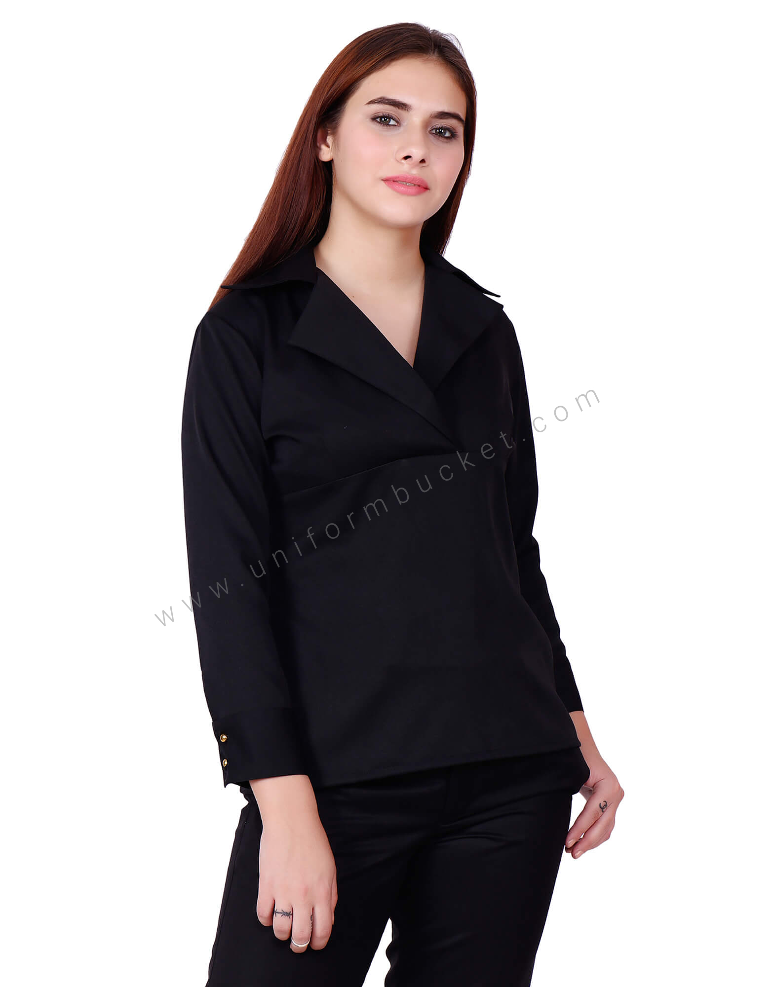 Buy Broad collar Formal Black Top For Women Online @ Best Prices in ...