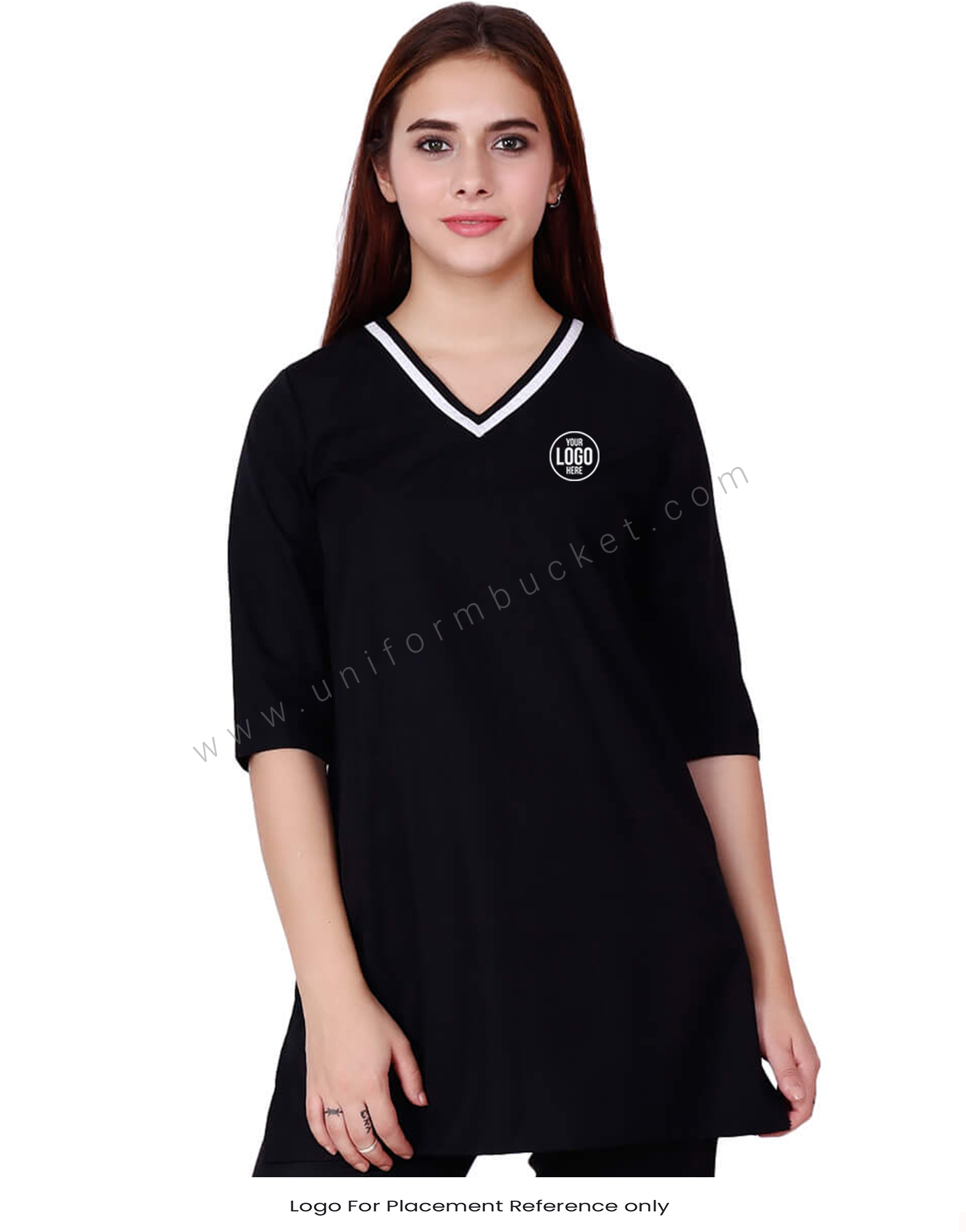 Buy V Neck Formal Black Tunic For Women Online @ Best Prices in India ...