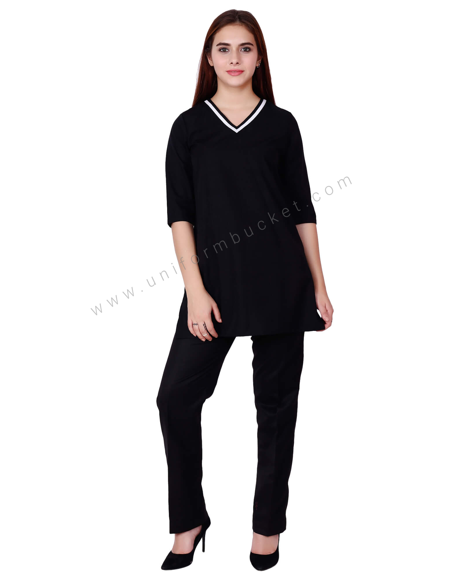 Buy V Neck Formal Black Tunic For Women Online @ Best Prices in India ...