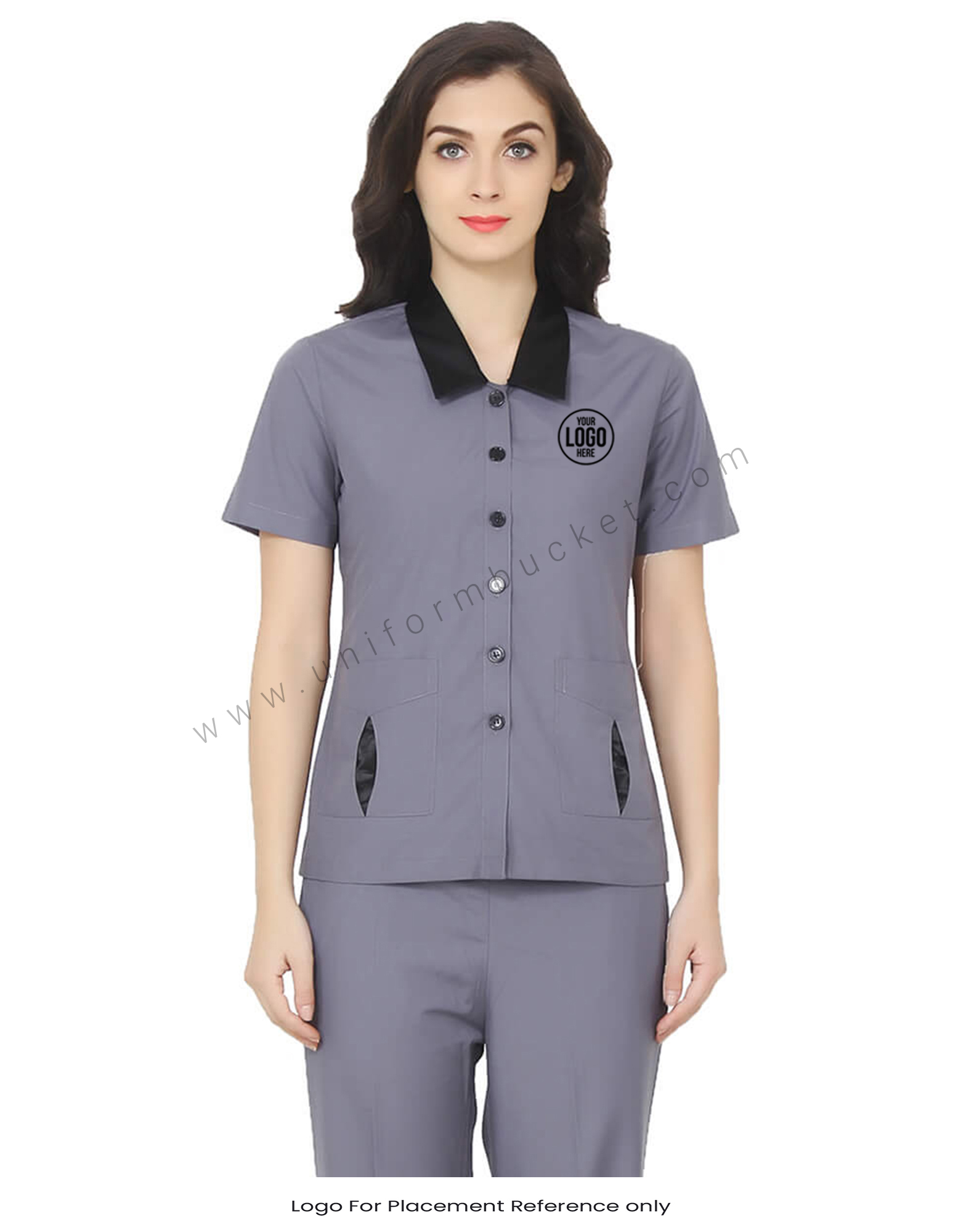 Buy Formal Grey Tunic With Patch pockets For Women Online @ Best Prices ...