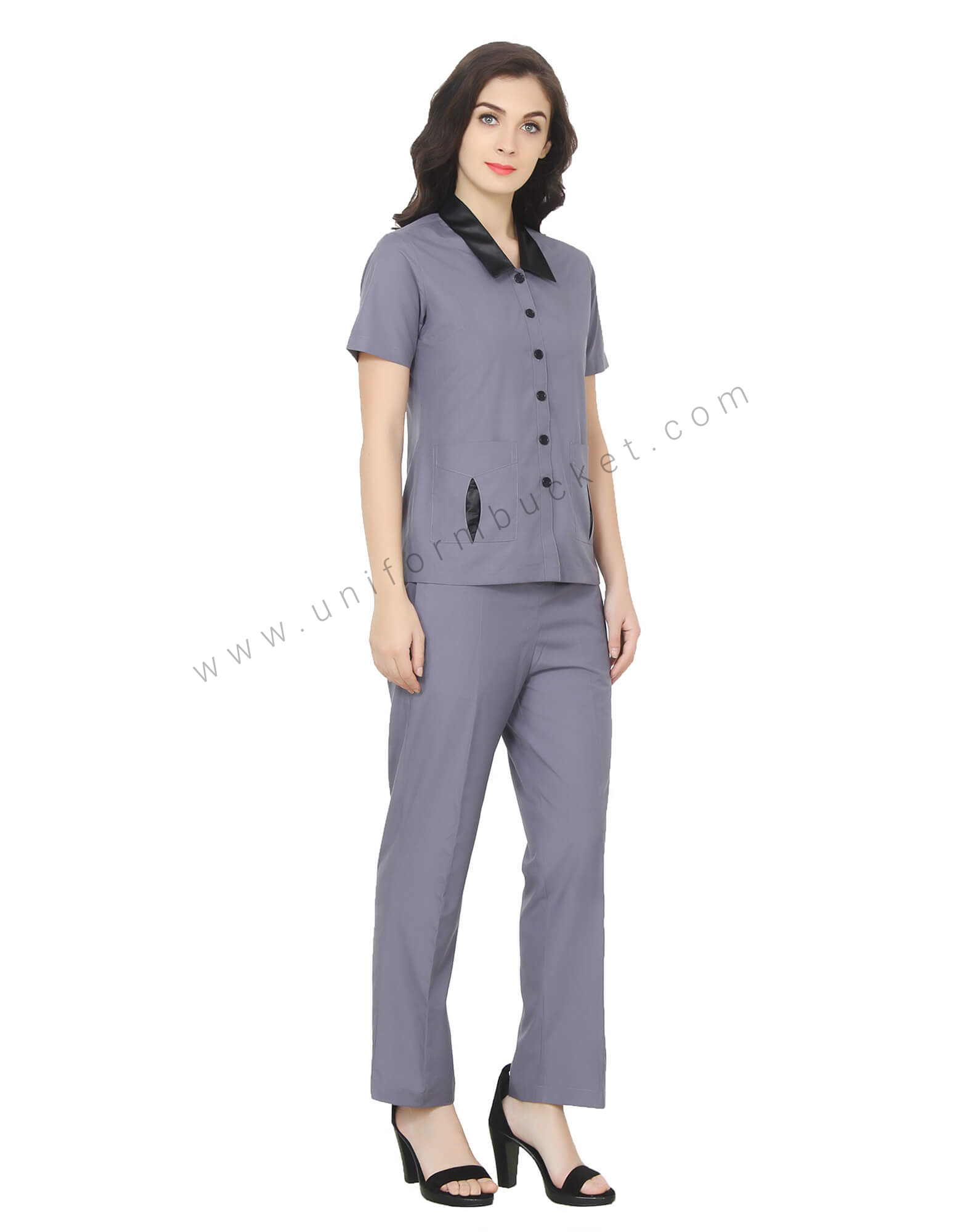 Buy Formal Grey Tunic With Patch pockets For Women Online @ Best Prices ...