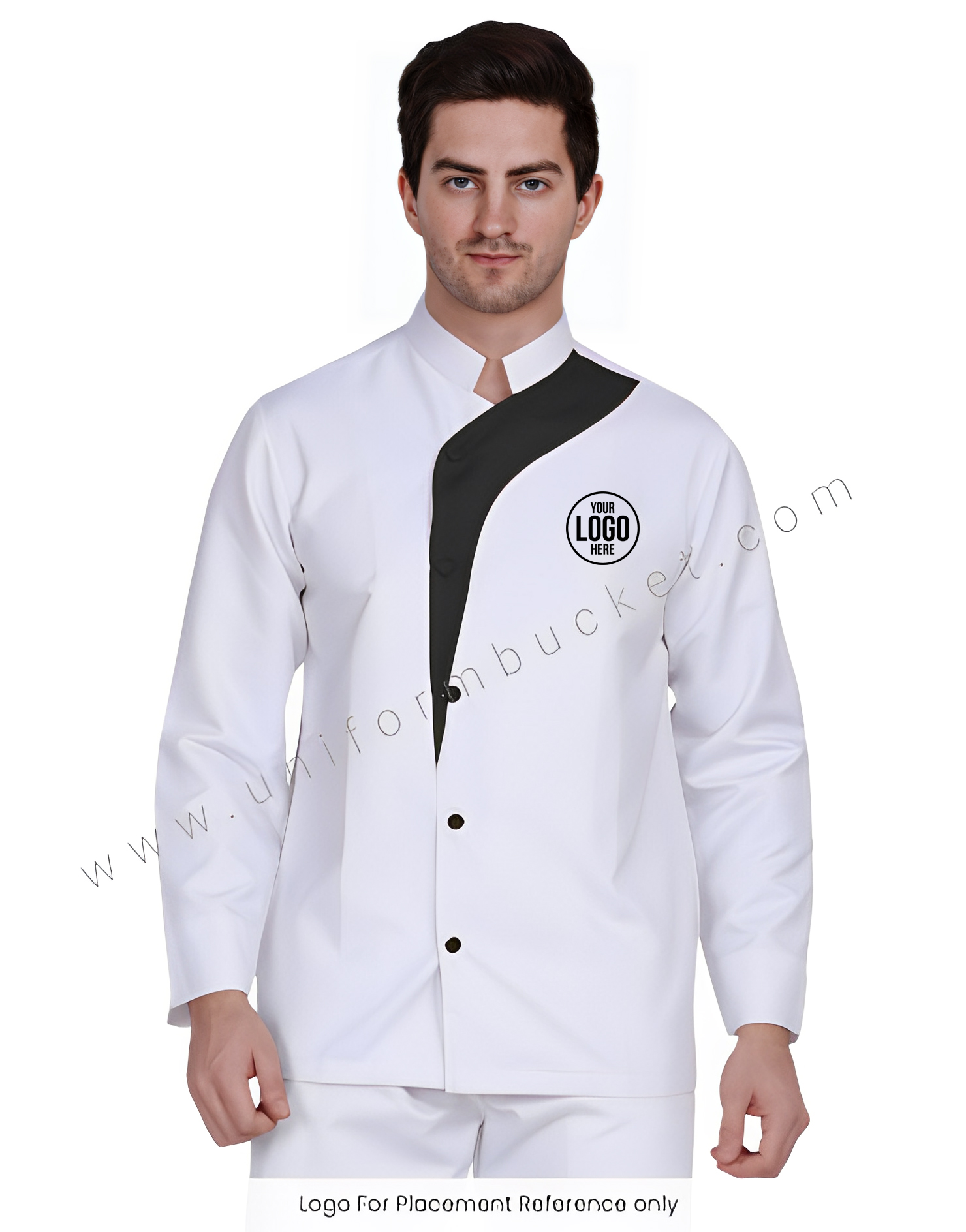 buy Male White Chef Coat With Black trim For Men Online @ Best Prices ...