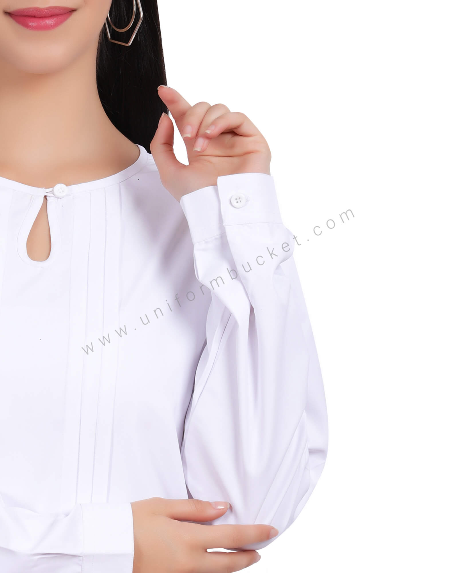 BUY WHITE FEMALE TOP WITH FRONT PIN TUCKS @ Best Prices in India ...