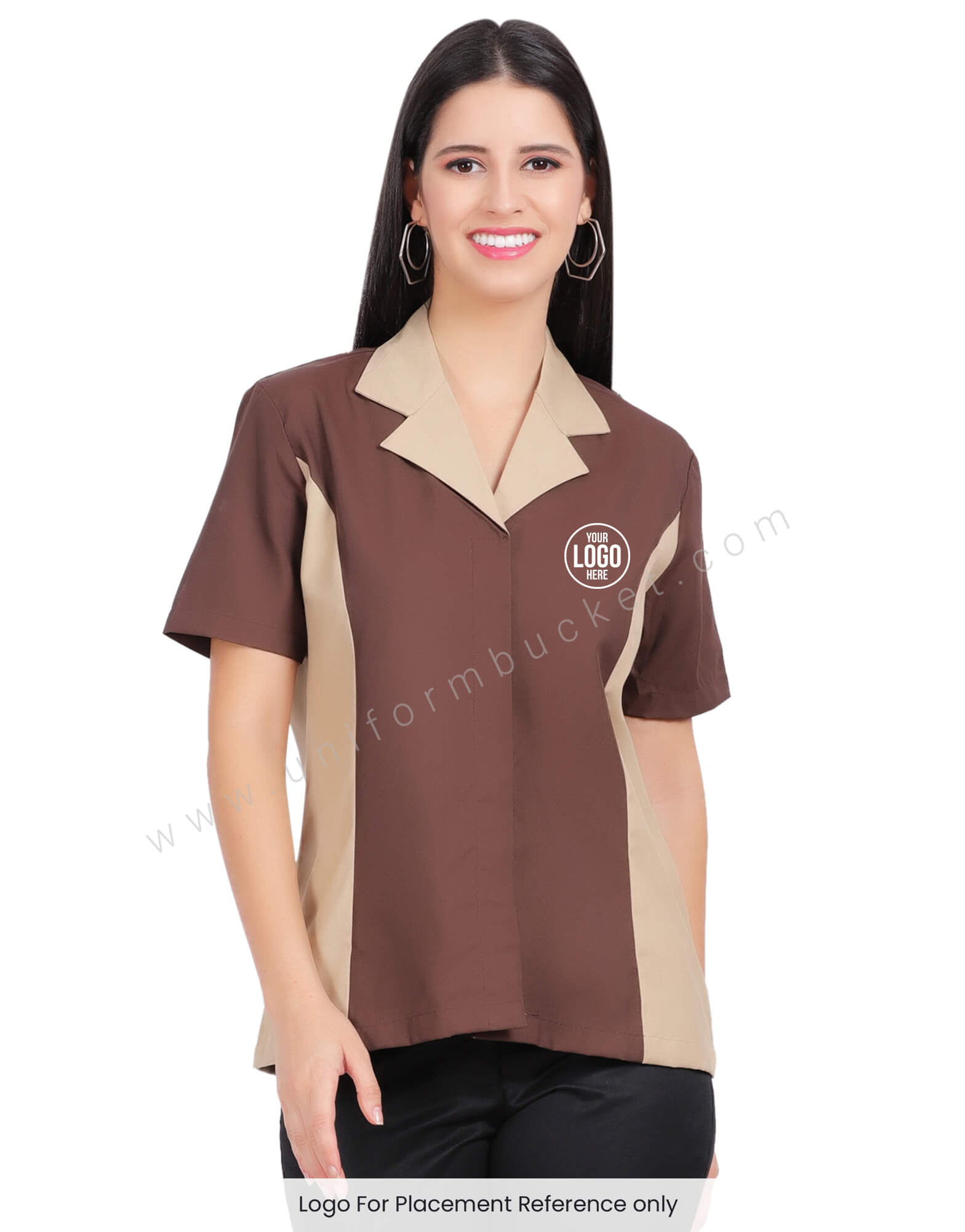 Buy Women Housekeeping Shirt With Notched Collar Online @ Best Prices ...