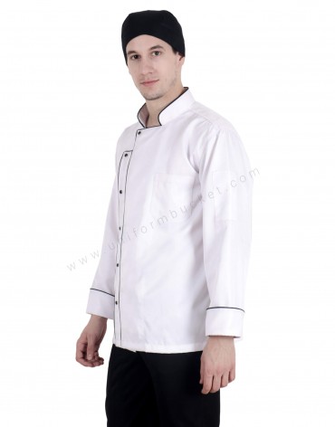 Buy Chef Coat With Extended Placket For Men Online @ Best Prices in ...